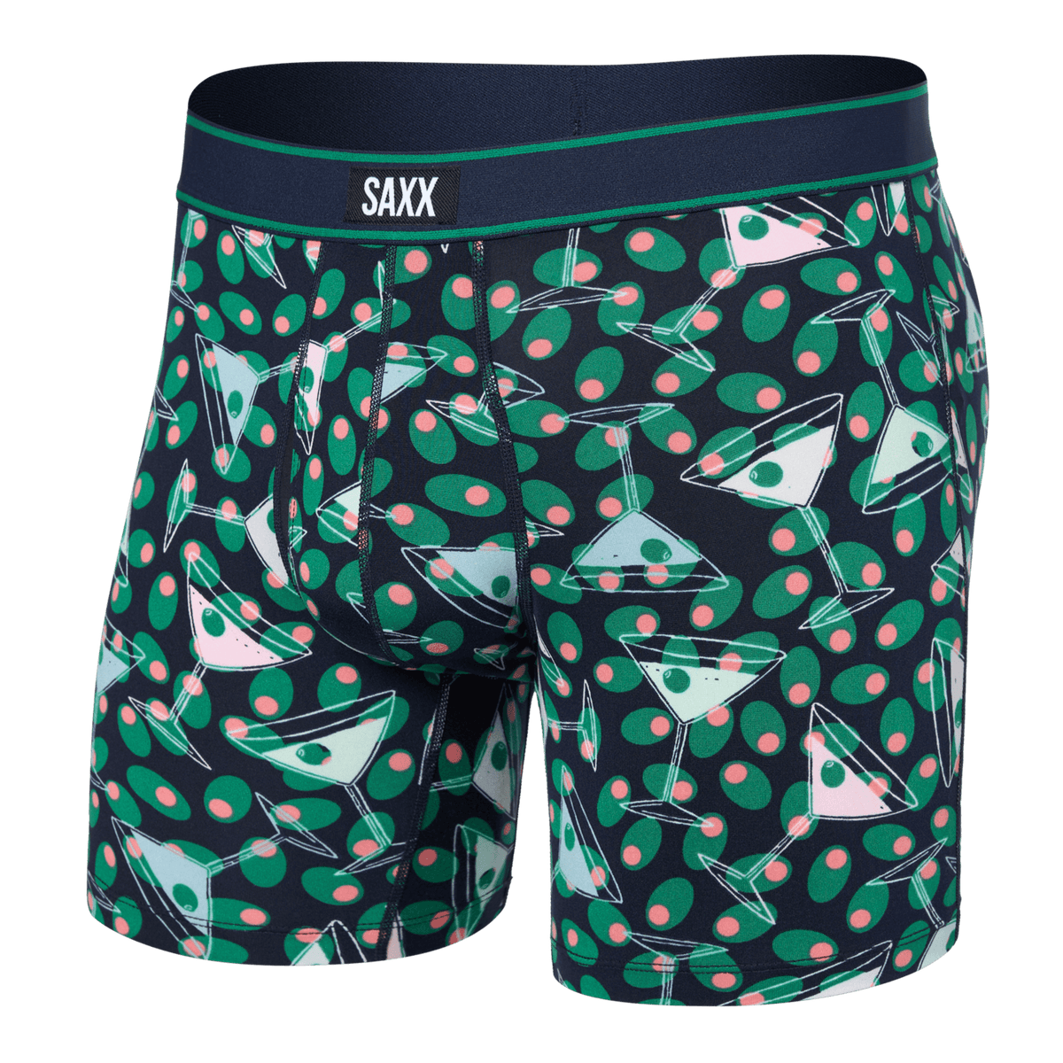 Saxx Comfort Stretch Daytripper 1 Pack Boxer Briefs, Martini, Maritime – Trunks and Boxers