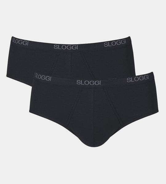Sloggi Men Basic Men’s midi 2 Pack - Black | Trunks and Boxers