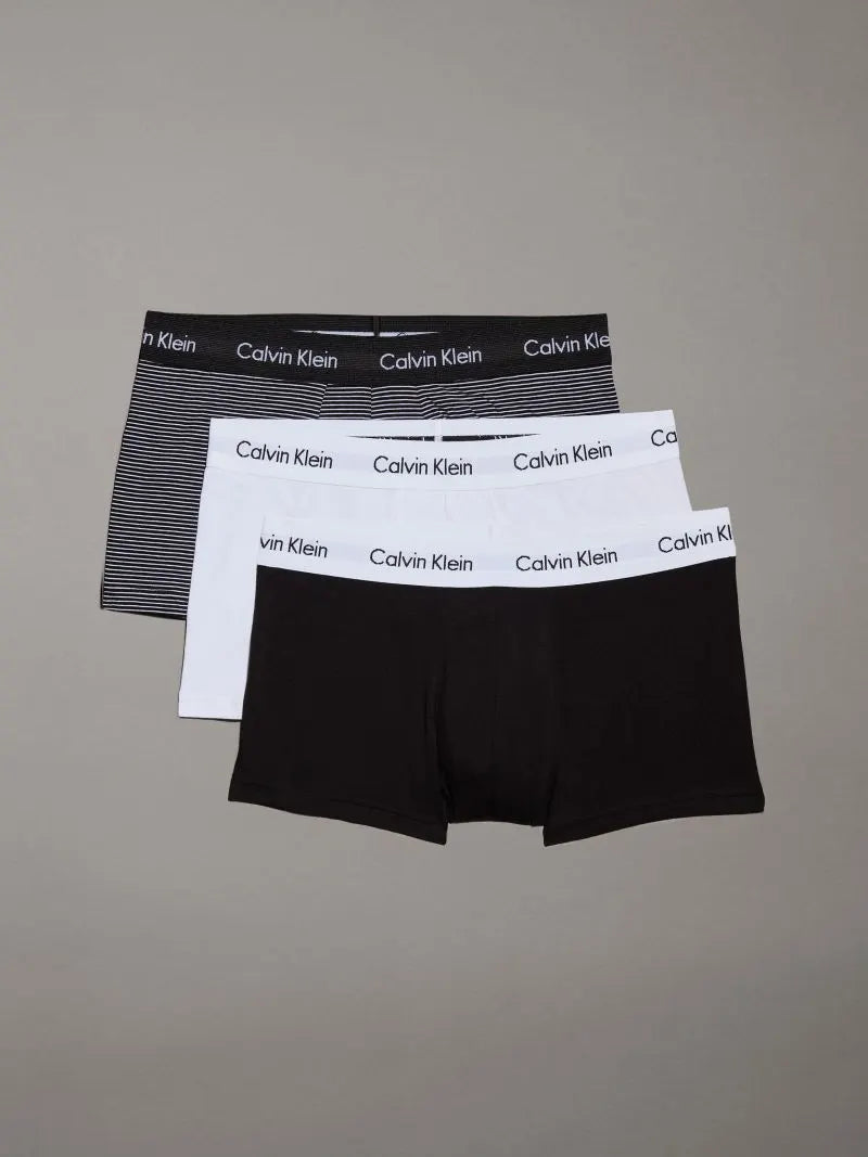 Calvin Klein 3 Pack Low Rise Trunks - White/Stripe/Black | Trunks and ...