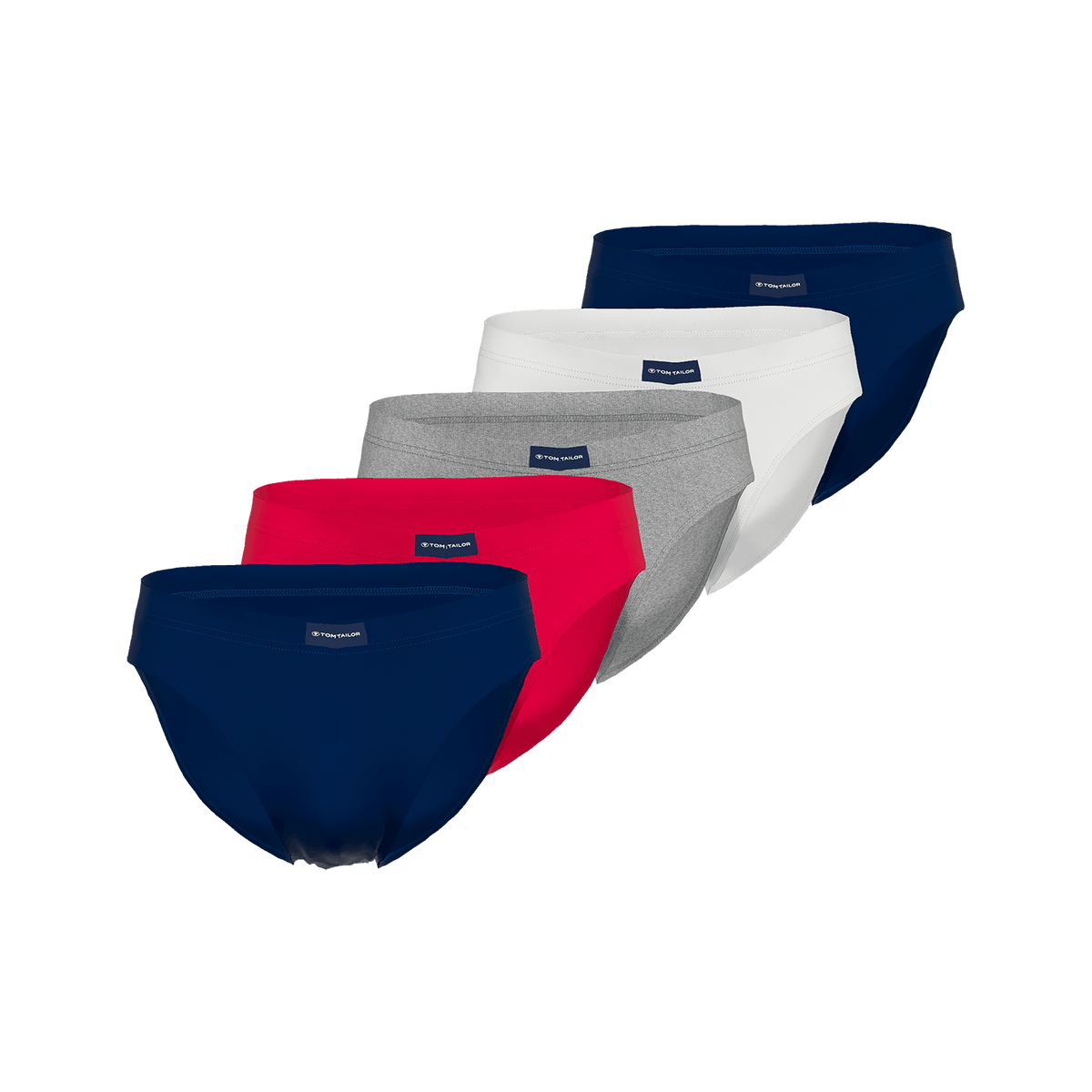 Tom Tailor Men's Mini Briefs 5 Pack Cotton Slip - Navy/Red/White ...