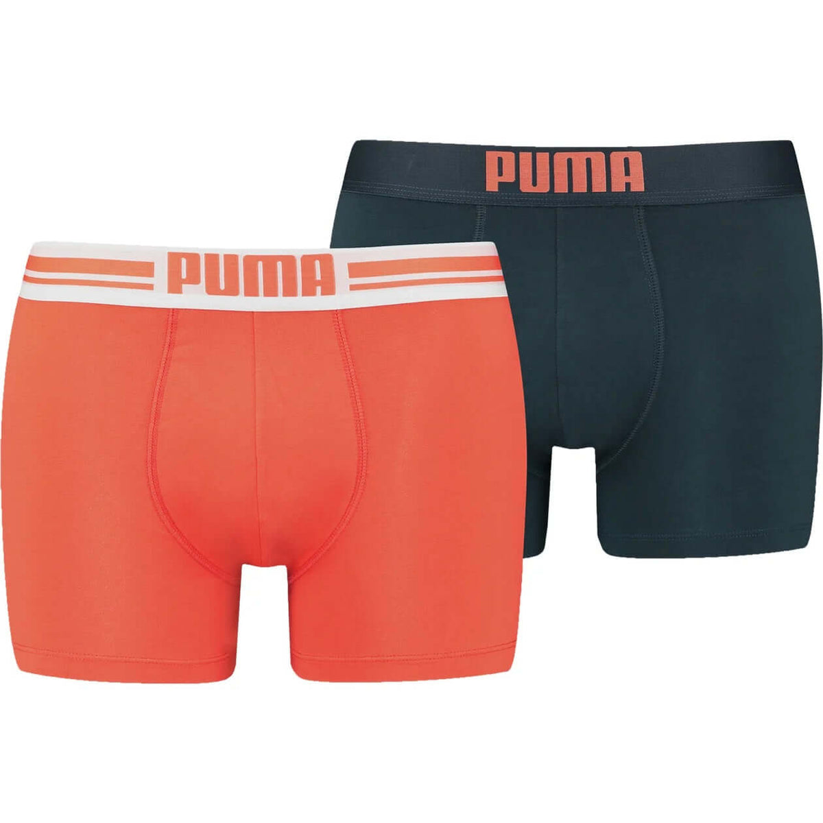 Puma Placed Logo Men's Boxer Underwear 2 Pack - Hot Heat / Dark Night ...