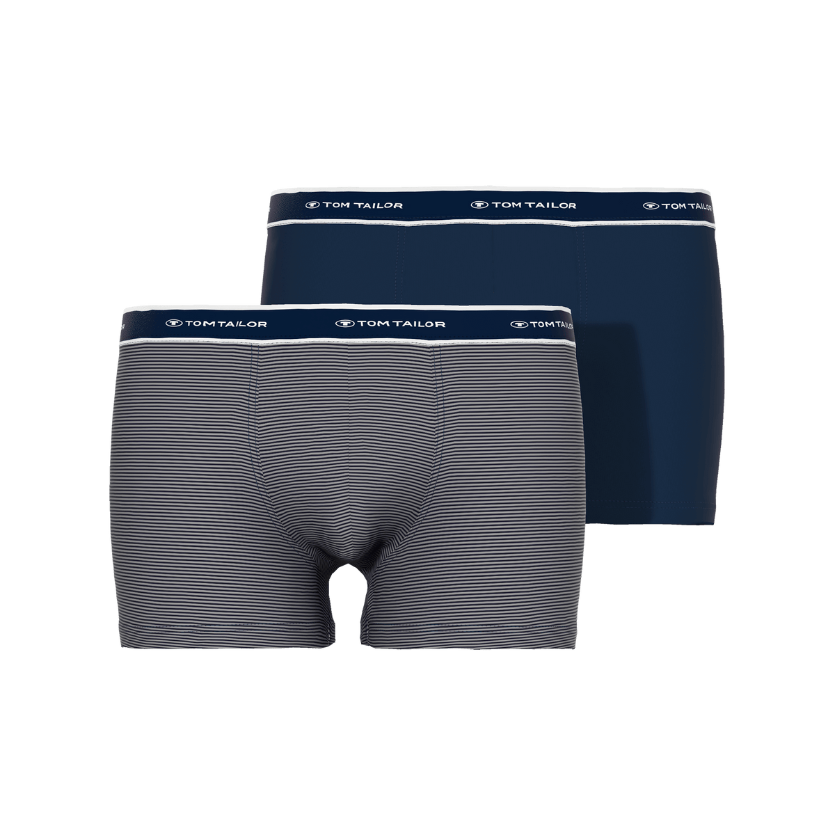 Tom Tailor Men’s 2 Pack Cotton Stretch Low Rise Trunks – Blue Stripes ...