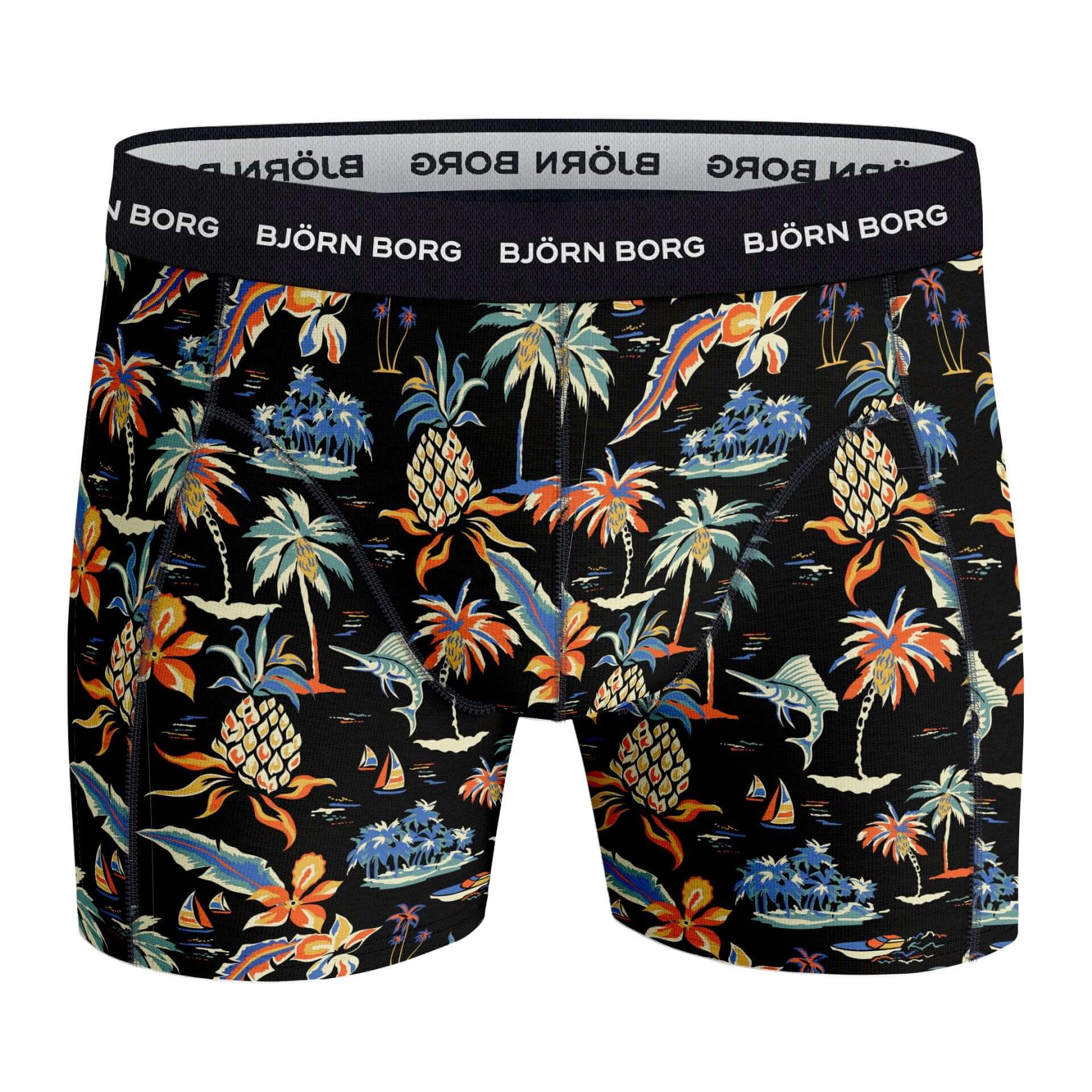 Bjorn Borg Cotton Stretch Boxer 5 pack - Black/Melange/Green/Print/Nav ...