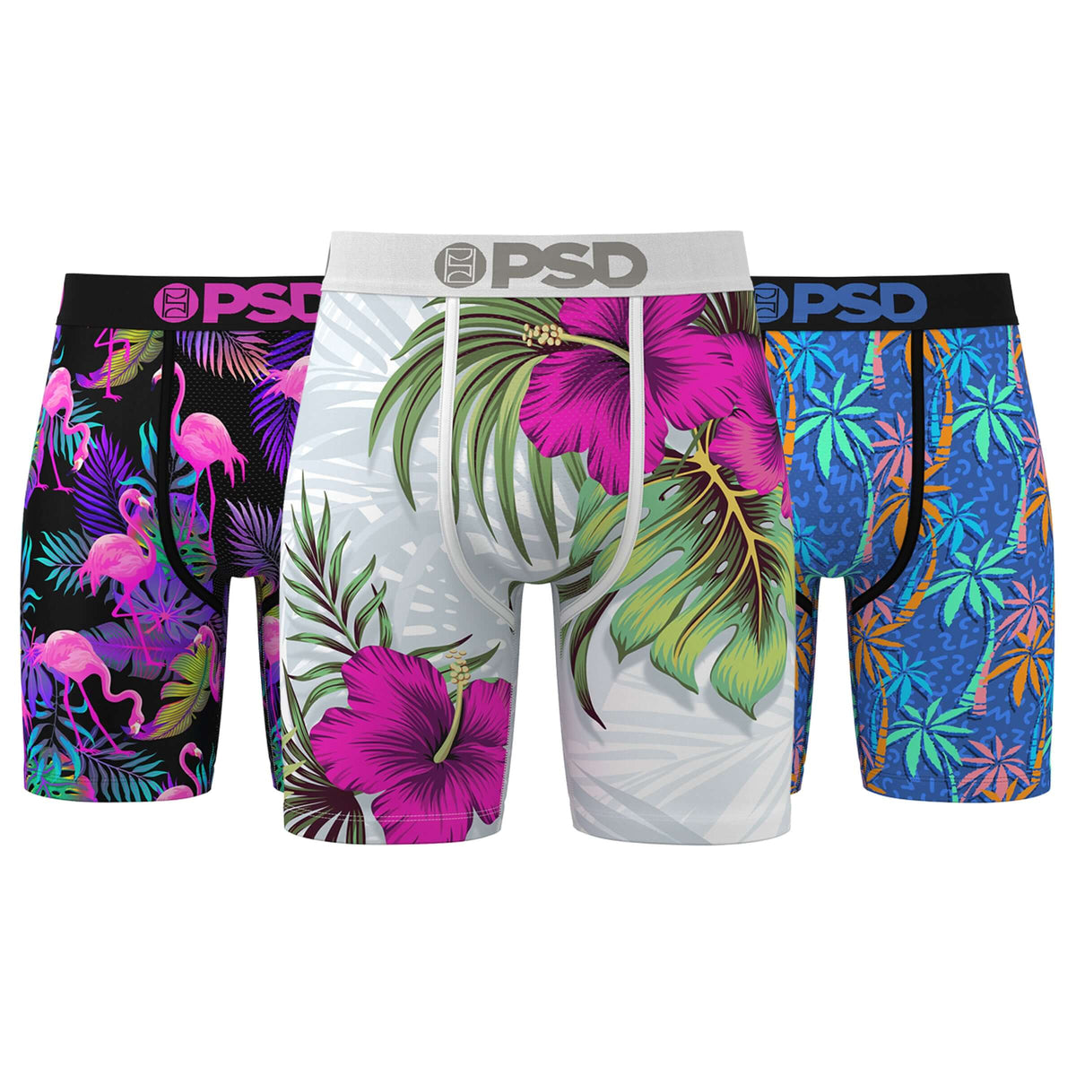 PSD Men's 3 Pack 7" Boxer Briefs - Island Vibes | Trunks and Boxers