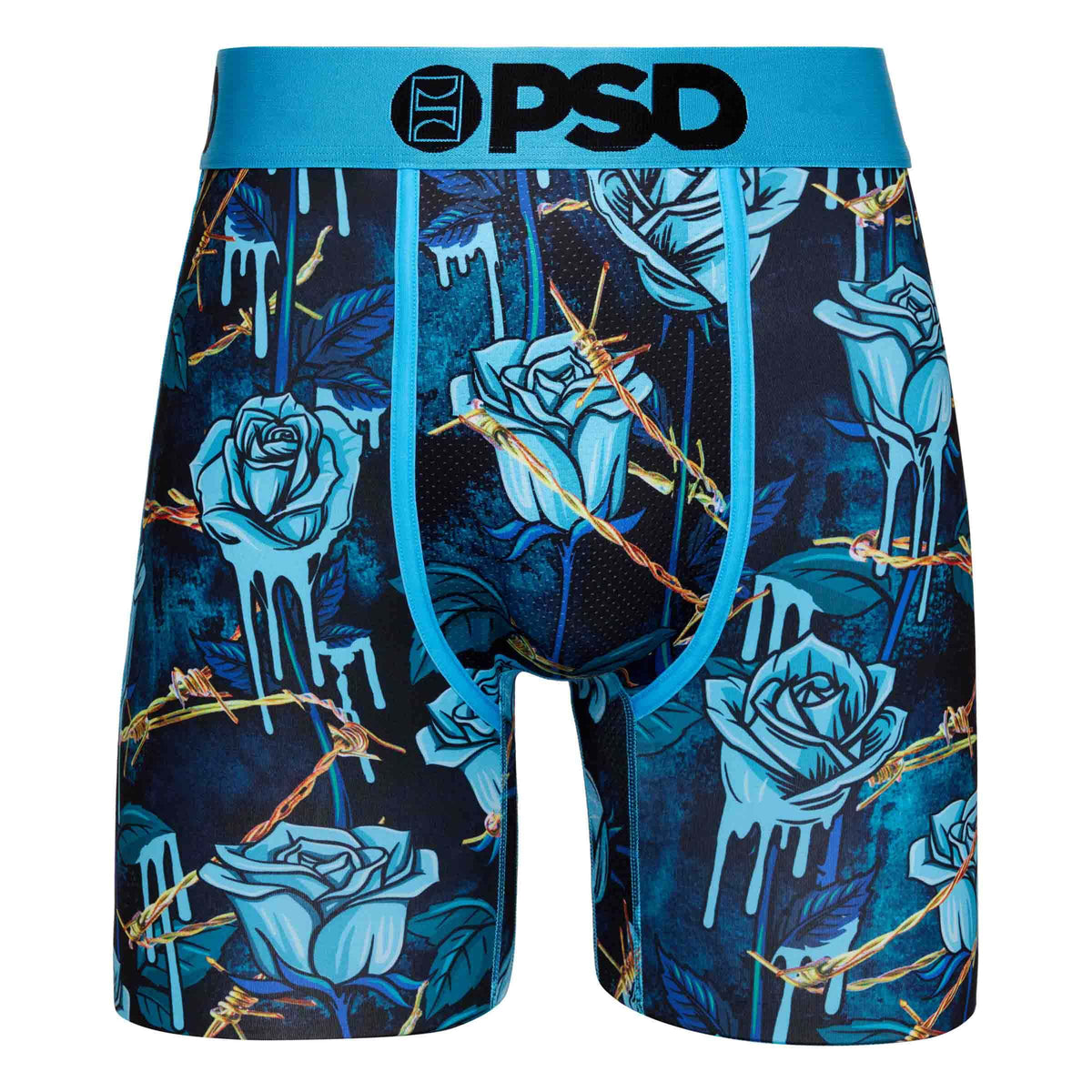 PSD Men's Metalic Rose 7" Boxer Briefs - Blue | Trunks and Boxers
