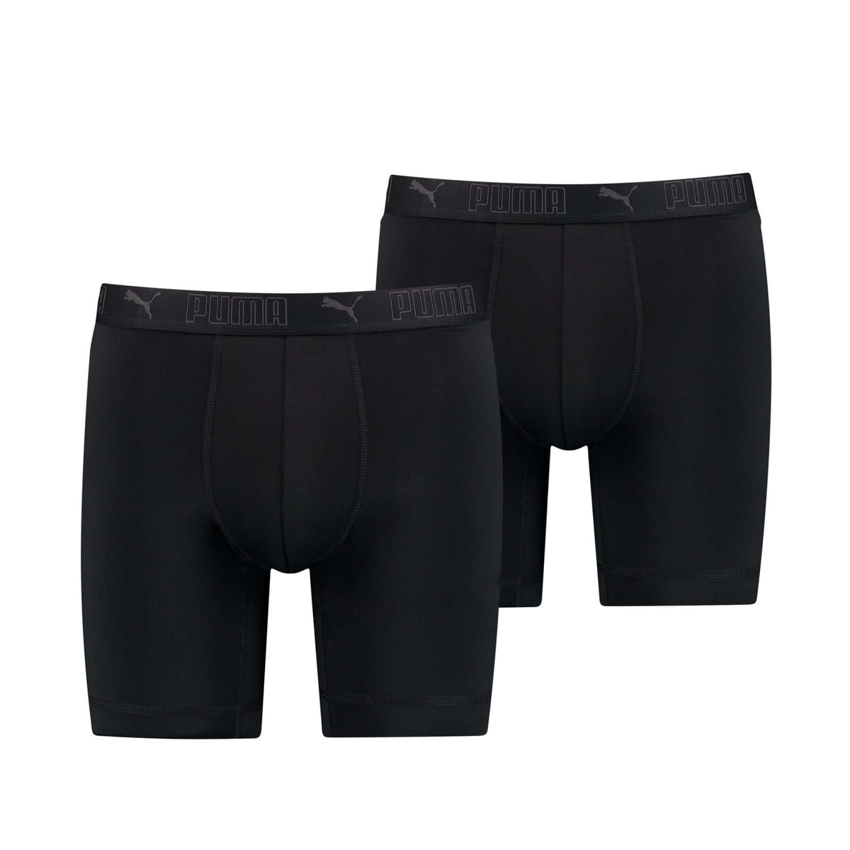 Puma Sports Microfiber 2 Pack Long Boxers - Black | Trunks and Boxers
