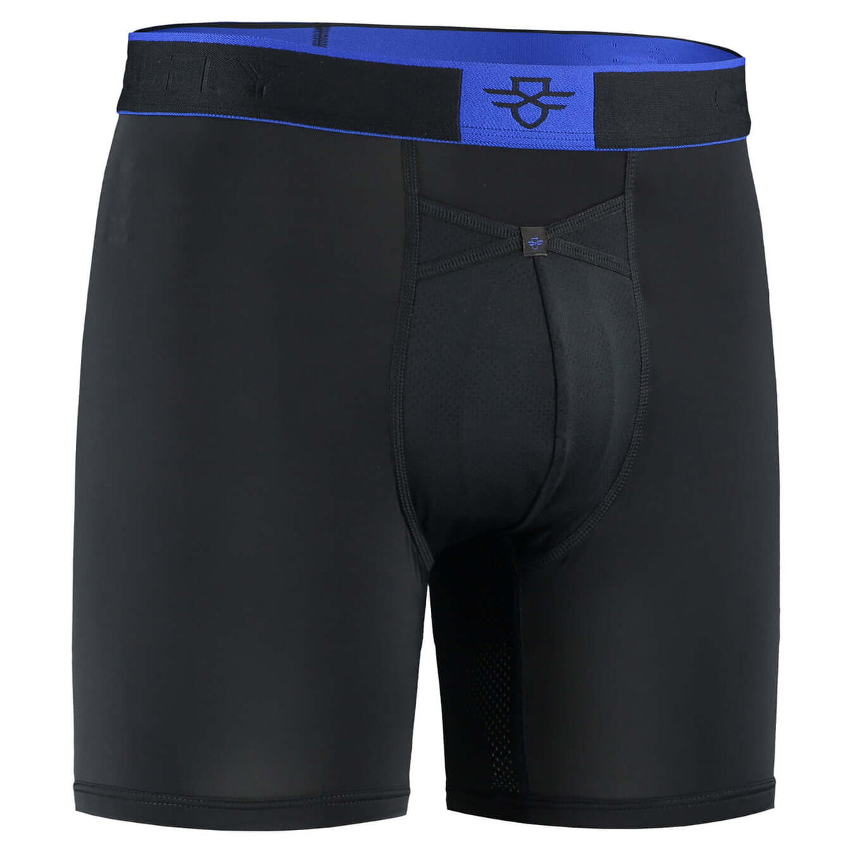 Crossfly Performance Men's 7" Boxer Briefs - Black/ Royal Blue | Trunks ...