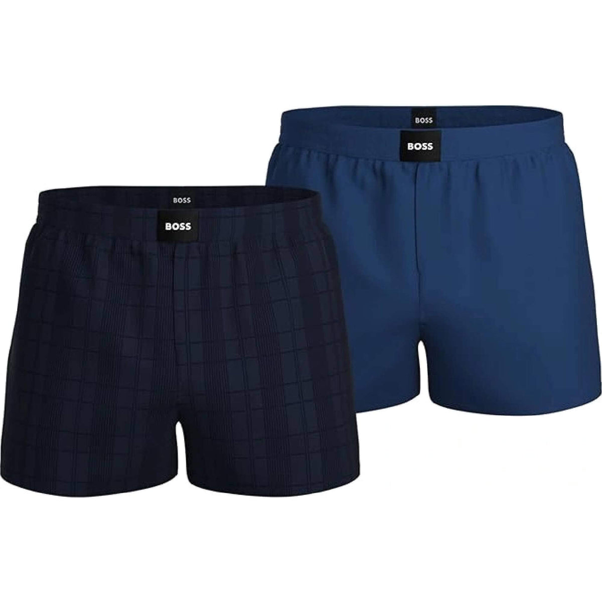 Boss Woven Boxers Two-Pack in Cotton Poplin - Blue – Trunks and Boxers