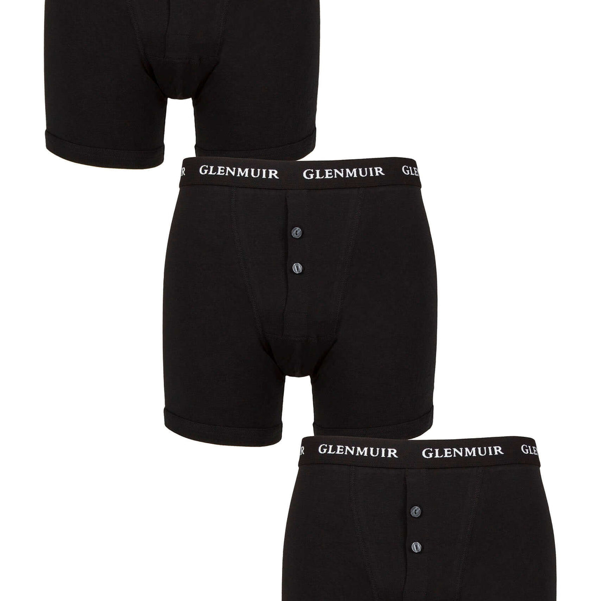 Glenmuir Men’s 3 Pack Cotton Boxer Shorts – William Button Front ...