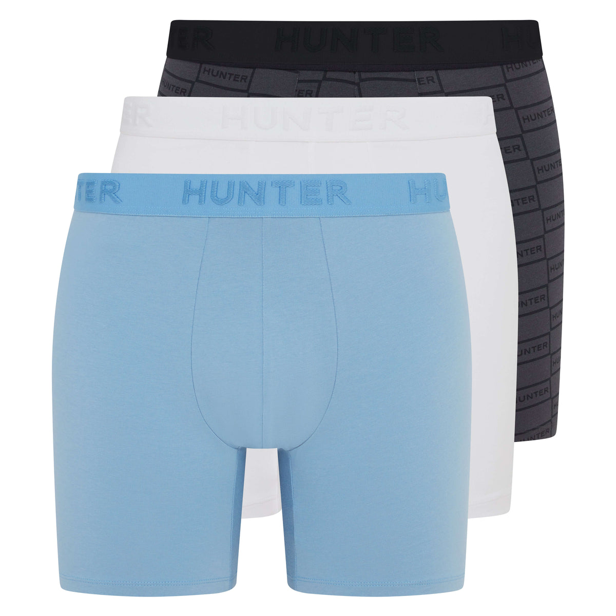 Hunter Men’s 3 Pack Organic Cotton Boxer Briefs | Embossed Logo ...