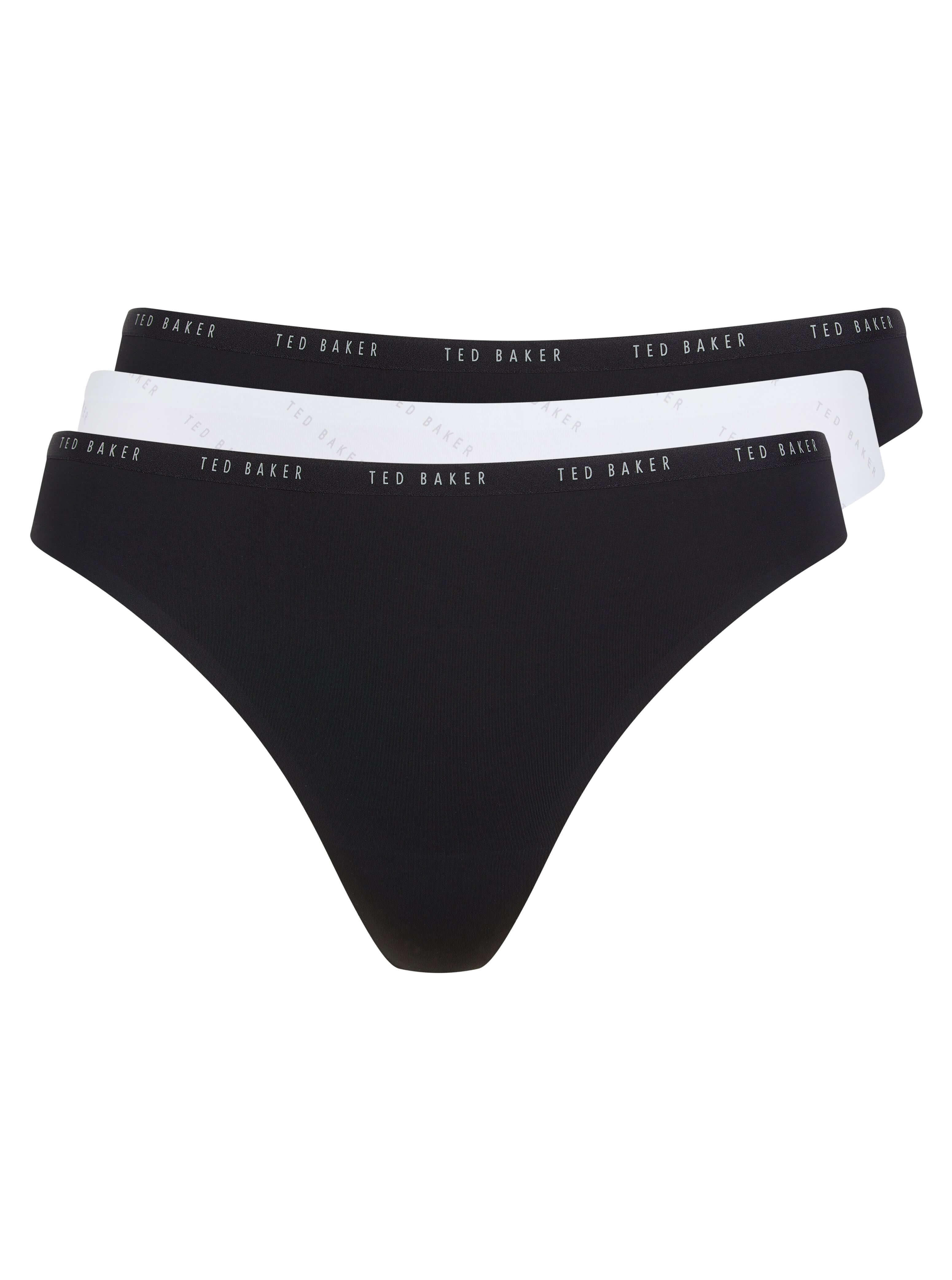 Ted Baker Indie Women Thong – 3 Pack Bright White, Cream & Black ...