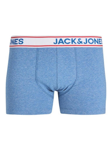 Jack & Jones Jacrowen 1 Pack Trunks Cotton Stretch Boxers - Blue Denim ...