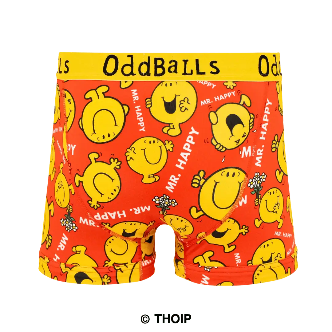 OddBalls Mr Happy Boxer Shorts | Fun Character Underwear – Trunks and ...