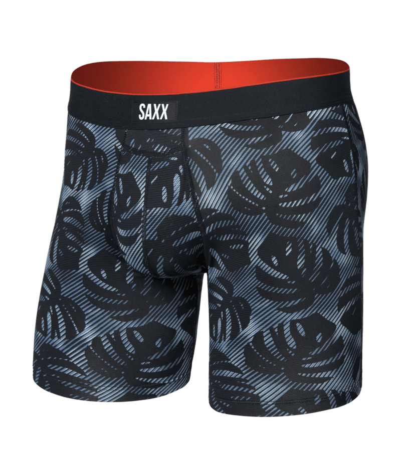 SAXX Multi-Sport Mesh Boxer Brief 6" – Tropic Black | No-Ride Fit ...