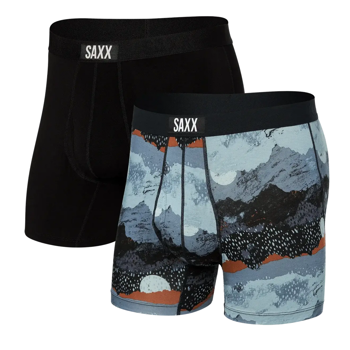 Saxx Ultra Super Soft 2 Pack Boxer Briefs - Peak Winter / Black ...