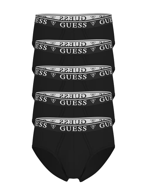 Guess Men’s Hip Briefs 5-Pack Black | Cotton Stretch Underwear – Trunks ...