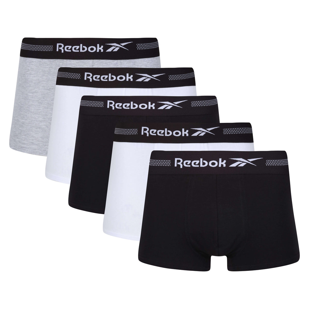 Reebok Mens Performance 3 Pack Short Sports Ennio Trunks - Black/White ...