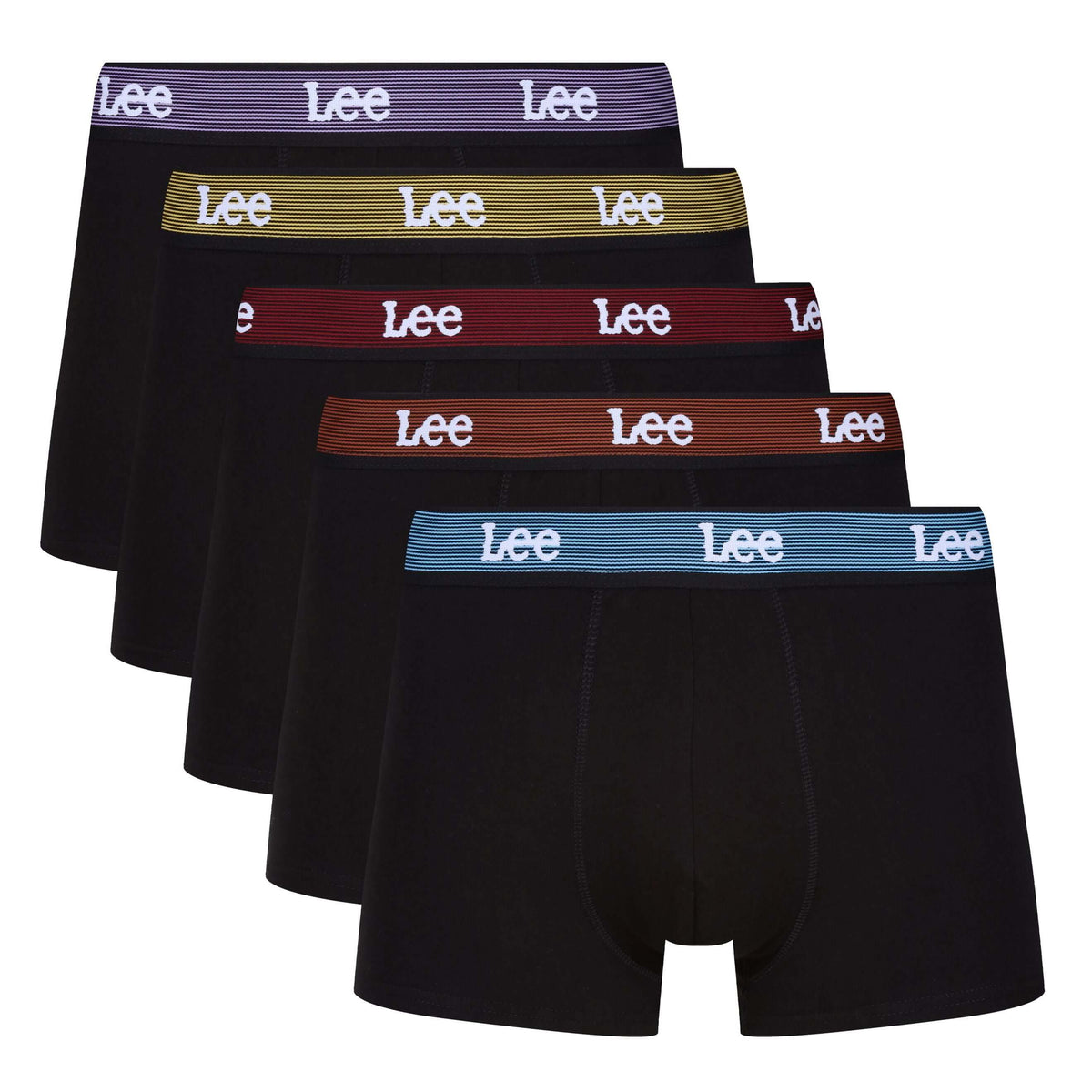 Lee 5 Pack Cotton Stretch Low Rise Trunks Black-Multi – Trunks and Boxers