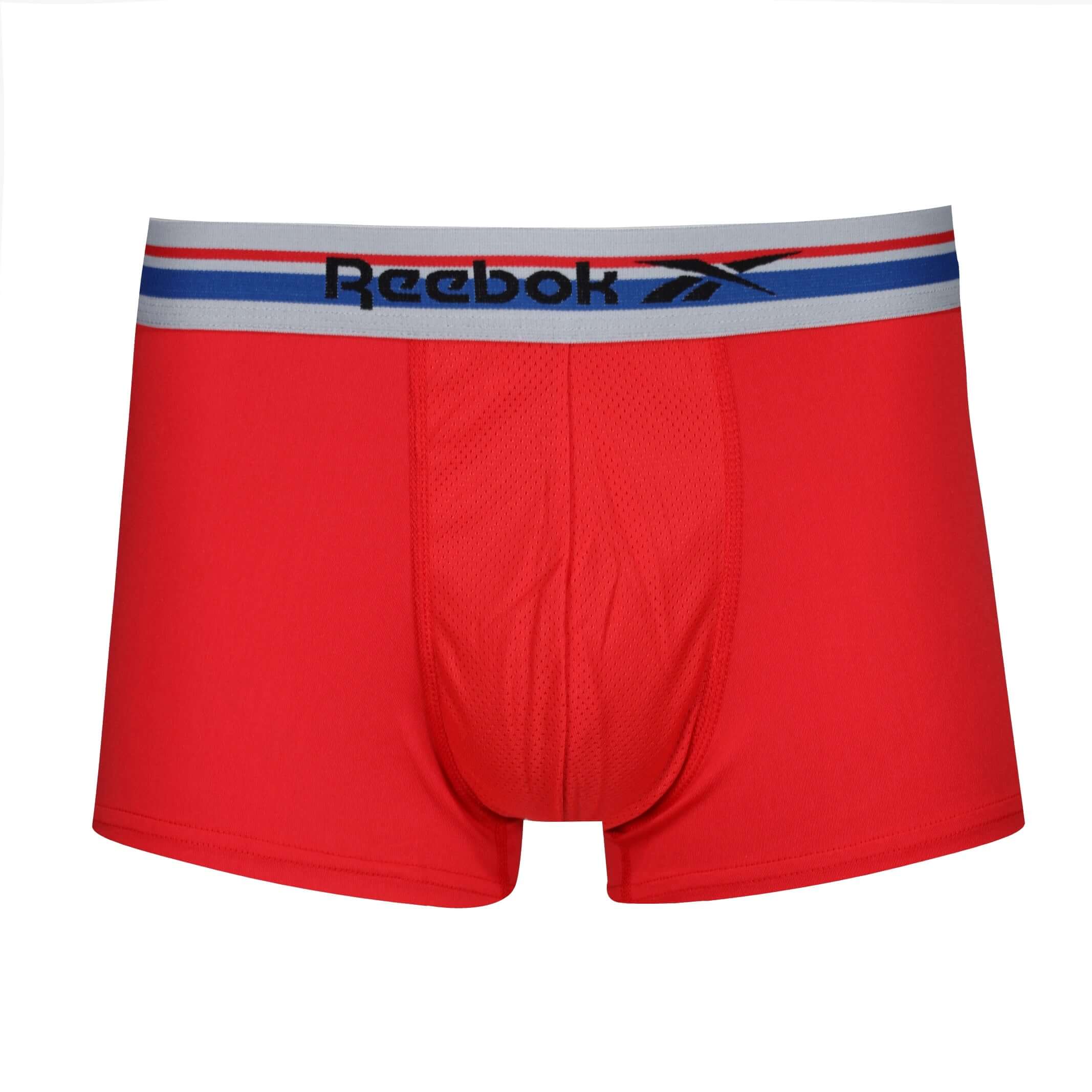 Reebok Mens Performance 3 Pack Short Sports Pietro Trunks - Red/White ...