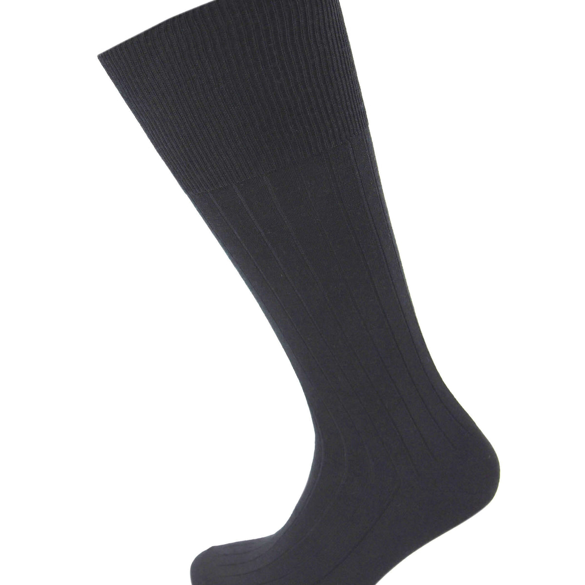 Viyella Mens Wool Half Hose Ribbed Sock With Hand Linked Toe - Black ...