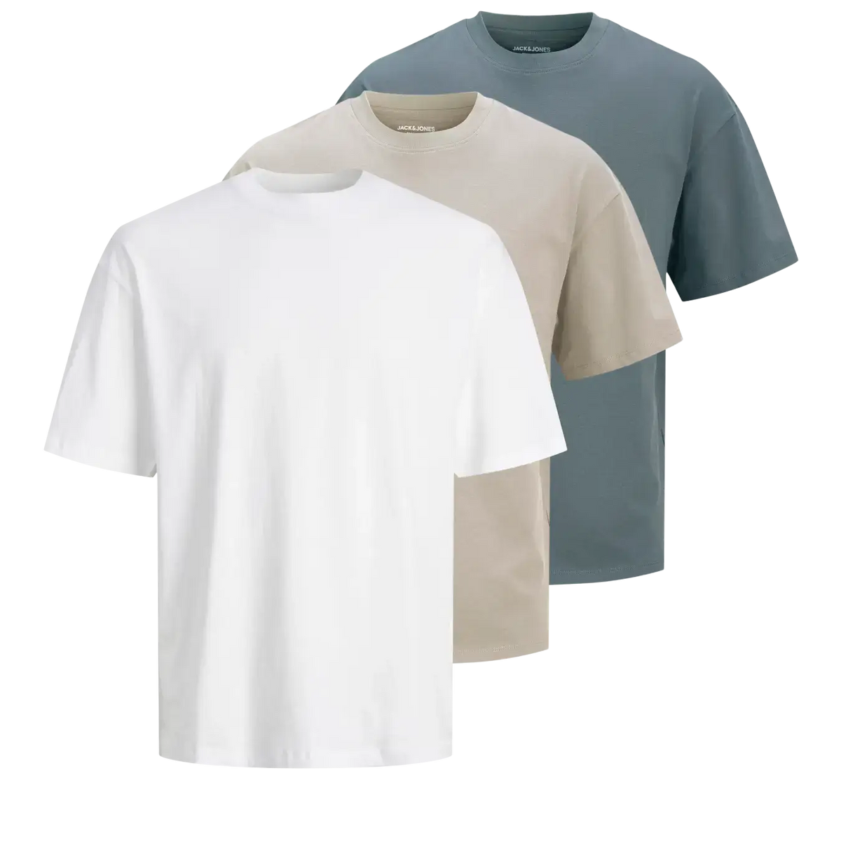 Jack & Jones Men’s 3-Pack Cotton T-Shirts | Crew Neck Tees – Trunks and ...