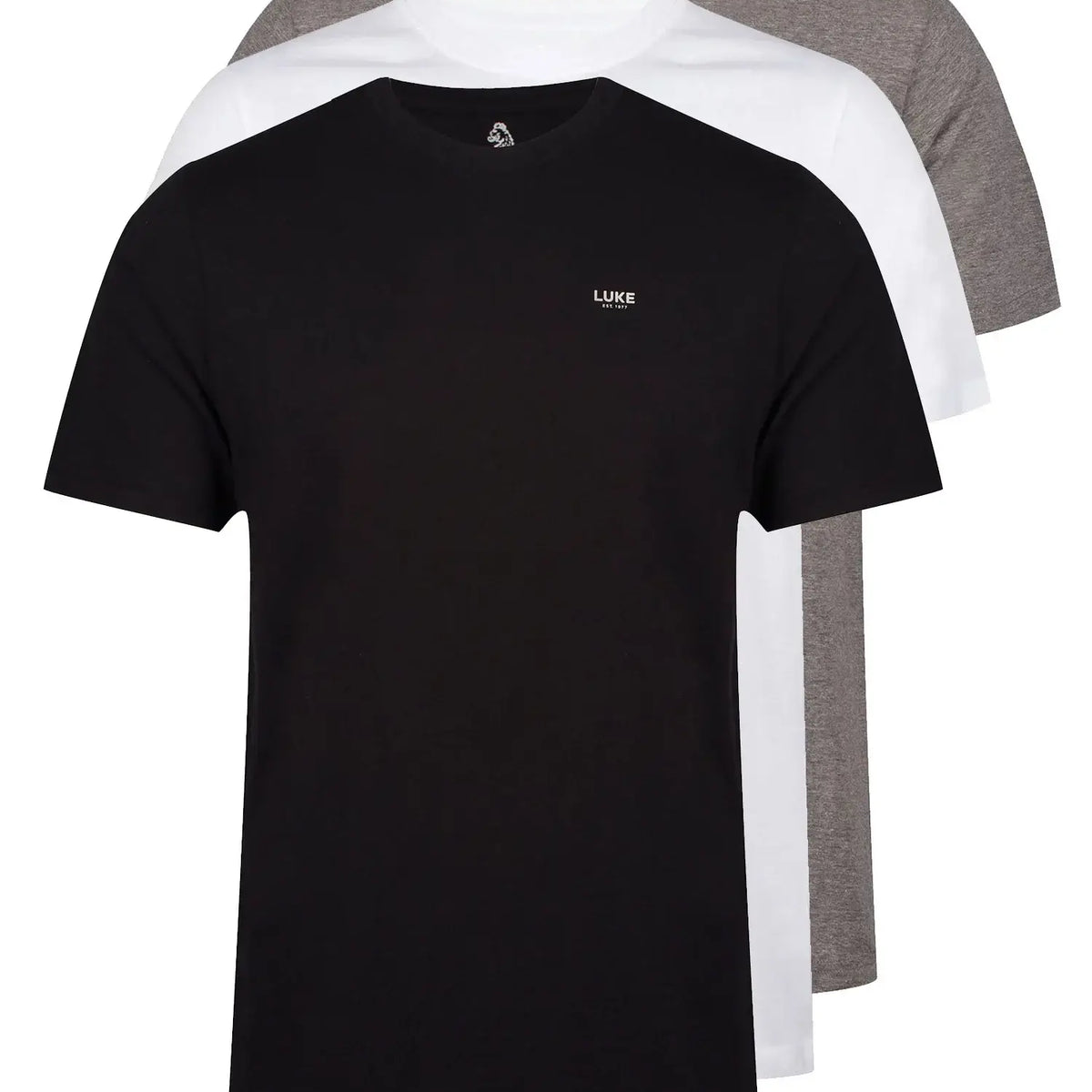 LUKE Magic 3 Pack T-Shirt, Black/White/Grey | Trunks and Boxers