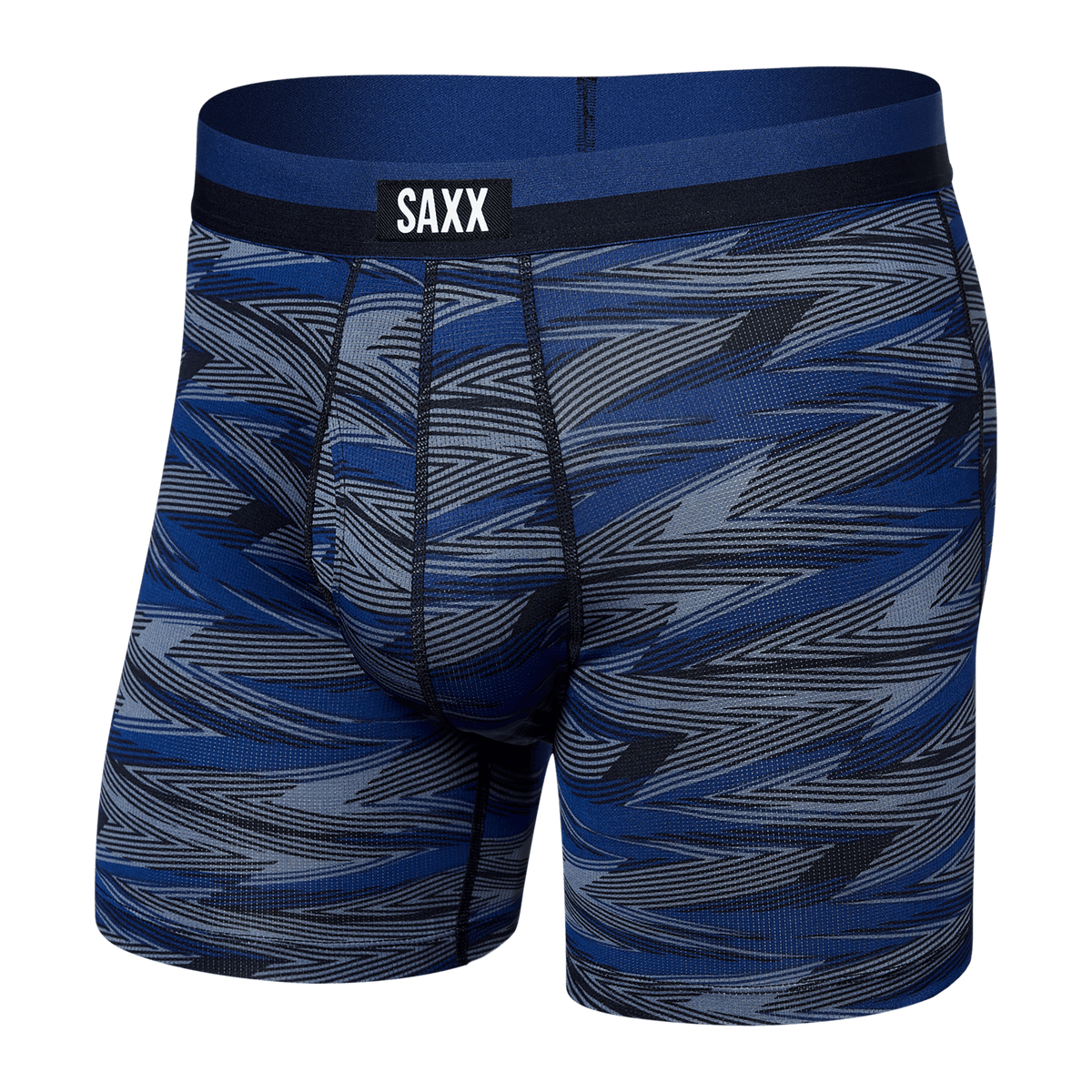 Saxx Underwear Sports Mesh 1 Pack Boxer Briefs - Lightning Stripe Blue ...
