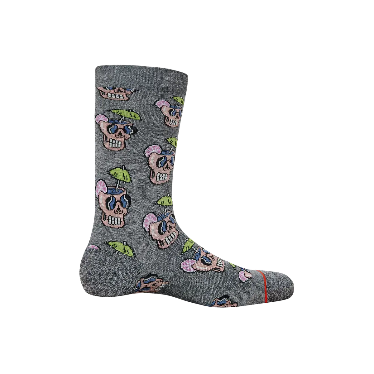 Saxx Whole Pakage Crew 1 Pack Socks - Drucken Skull Grey Heather ...