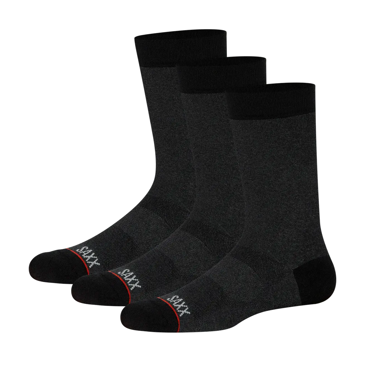 Saxx Crew 3 Pack Socks - Black Heather – Trunks and Boxers