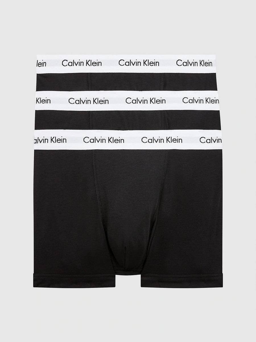 Calvin Klein 3 Pack Cotton Stretch - Normal Rise Trunks ( Black ...
