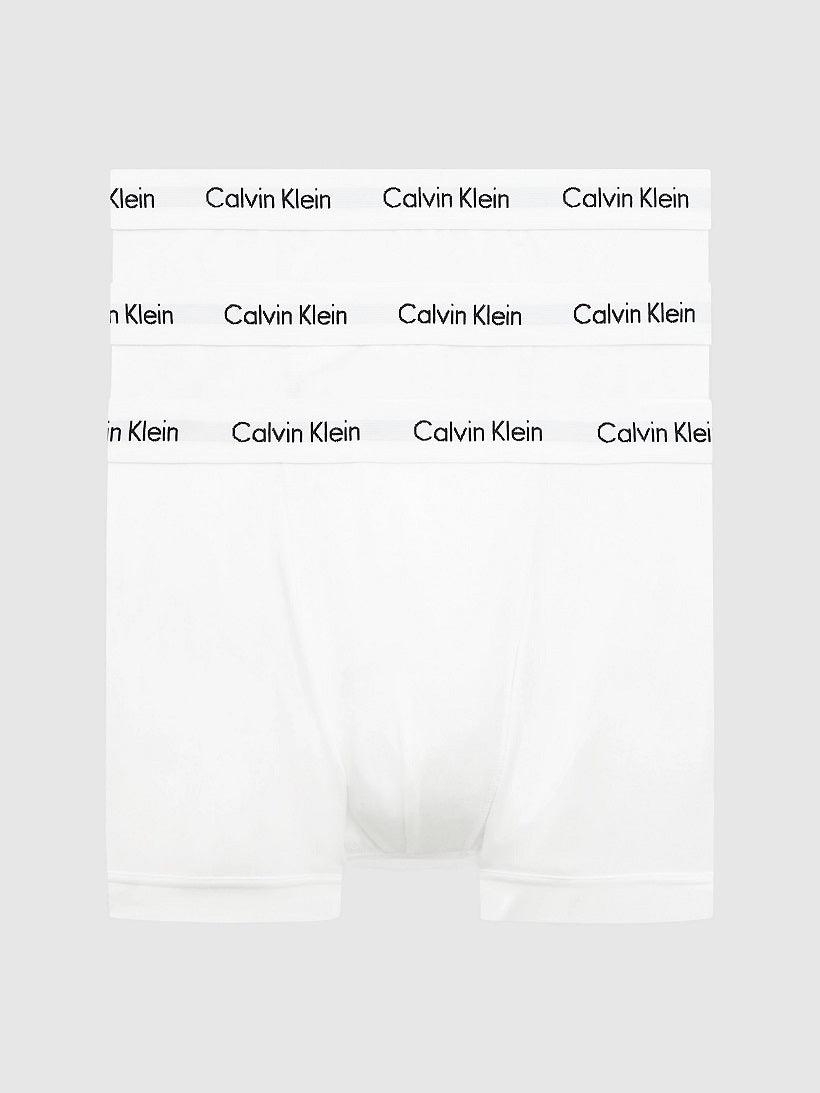 Calvin Klein 3 Pack Cotton Stretch Trunks - White – Trunks and Boxers
