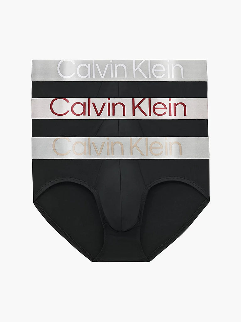 Calvin Klein 3 Pack Steel Micro Hip Briefs - B-Red Carpet/ White/ Tuff ...