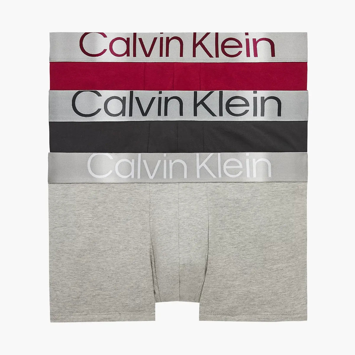 Calvin Klein 3 Pack Steel Trunks - Red/Black/Grey – Trunks and Boxers