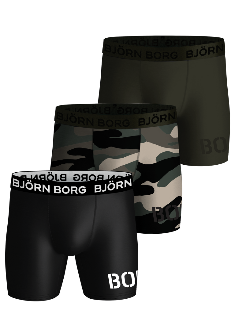 Björn Borg - 3 Pack Performance Boxer - Army Color – Trunks and Boxers