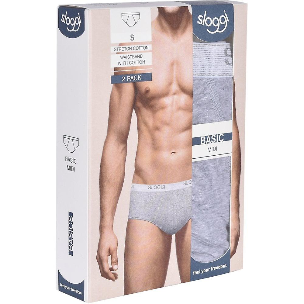 Sloggi Men Basic Men's midi 2 Pack - Grey – Trunks and Boxers
