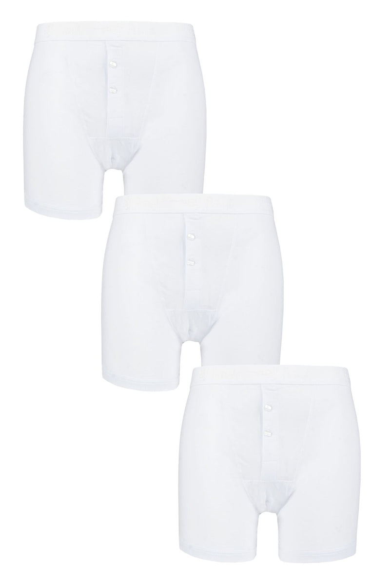 Pringle 3 Pack William Button Front Cotton Stretch Boxers – White ...