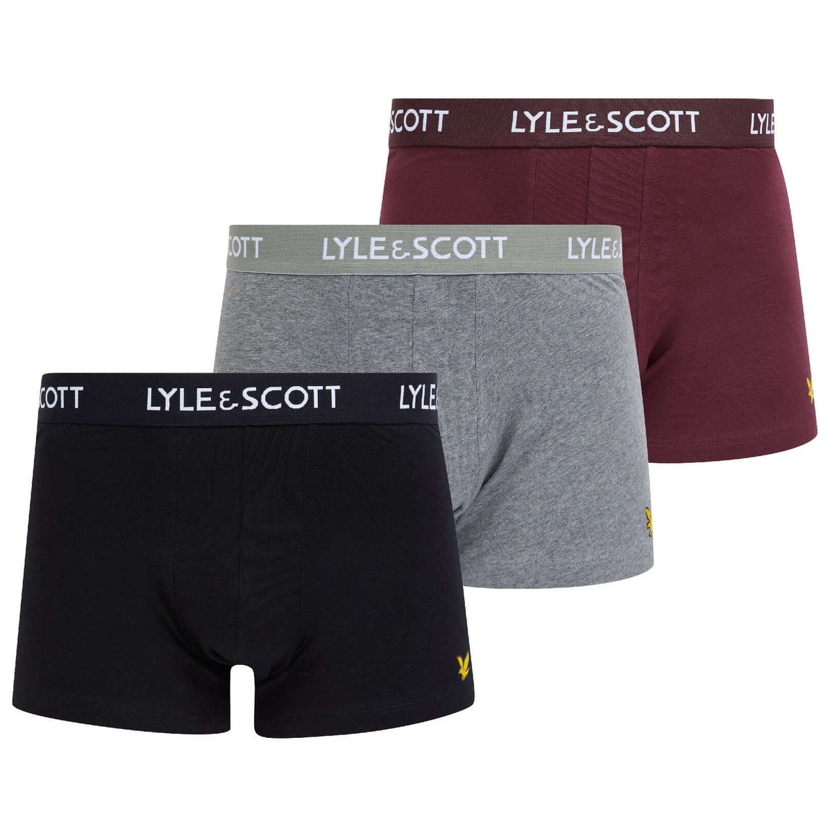 Lyle & Scott Barclays - 3 Pack Seasonal Men's Trunks - Black / Wine ...