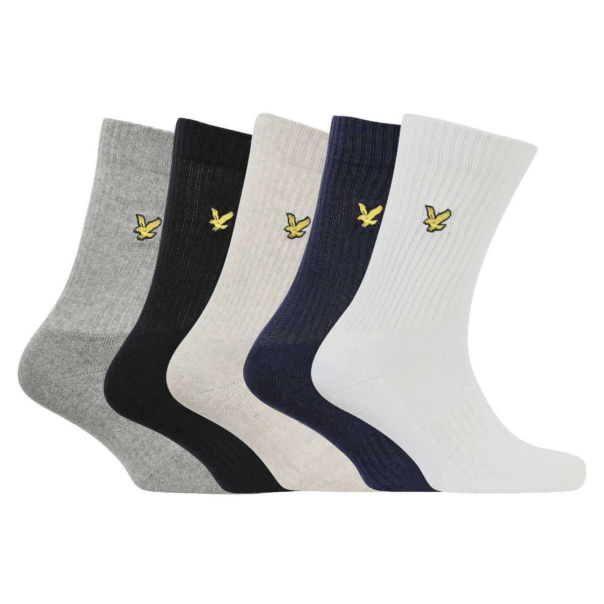 Lyle & Scott 5 Pack Men's Sport Socks – Multi Colour | Soft Cotton ...