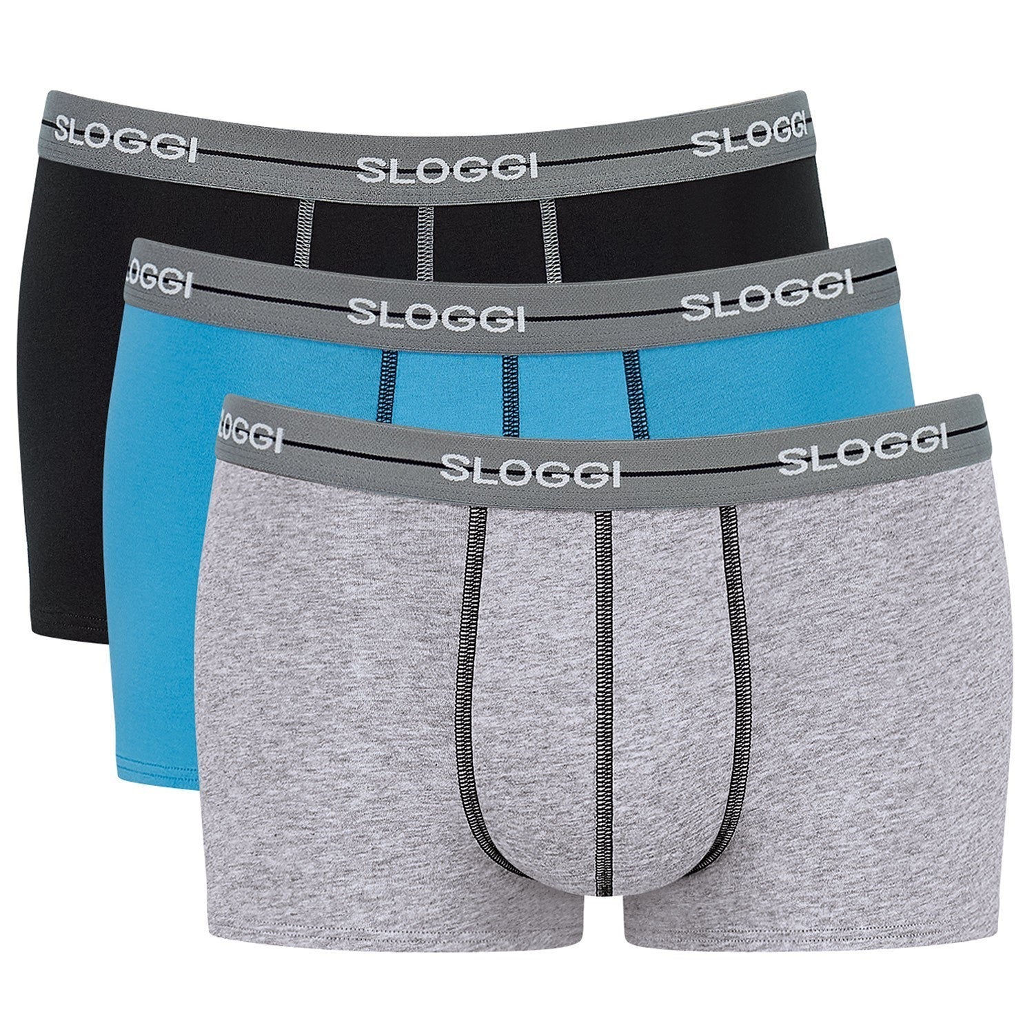 Sloggi Men 3 Pack Start Hipster - Blue/Grey/Black – Trunks and Boxers