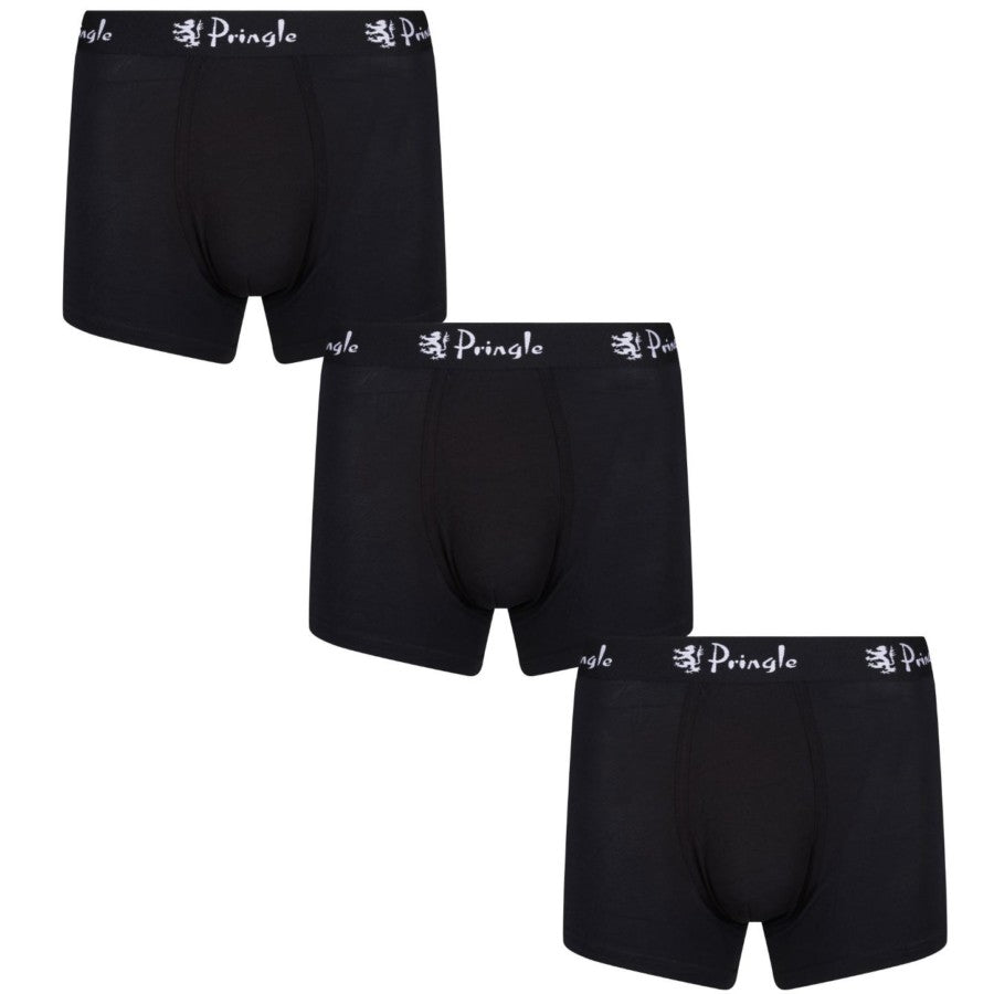 Pringle - 3 Pack Modal Stretch Boxer Trunks - Black Hipster – Trunks ...