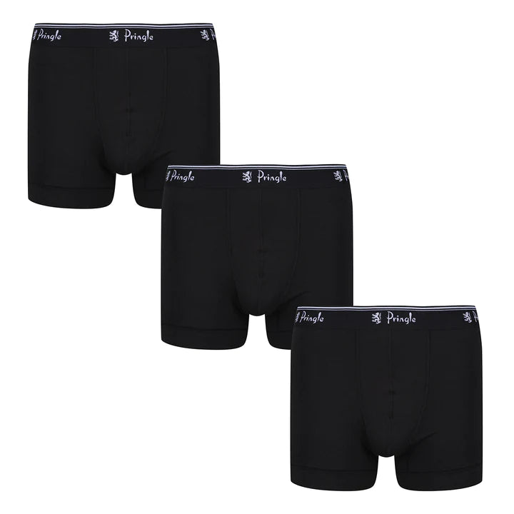 Pringle 3 Pack Men's Performance Sports Trunks - Black Boxers | Trunks ...
