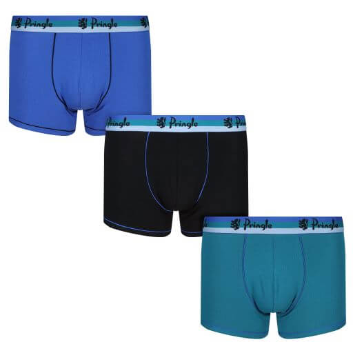 Pringle 3 Pack Cotton Stretch Men's Trunk - Navy / Blue / Teal | Trunks ...