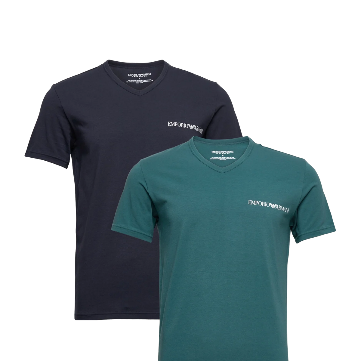 Emporio Armani 2 Pack Crew Neck T-Shirt - Marine/Mediterranea | Trunks ...