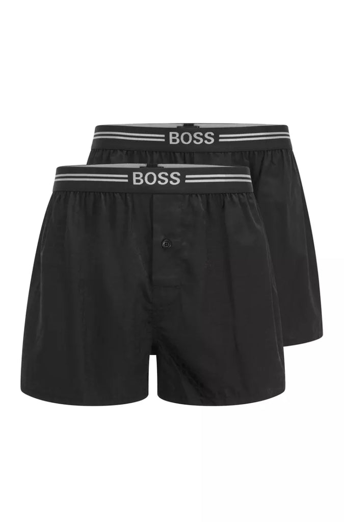 Hugo Boss Two-Pack Woven Boxers / Pyjama Shorts - Black – Trunks and Boxers